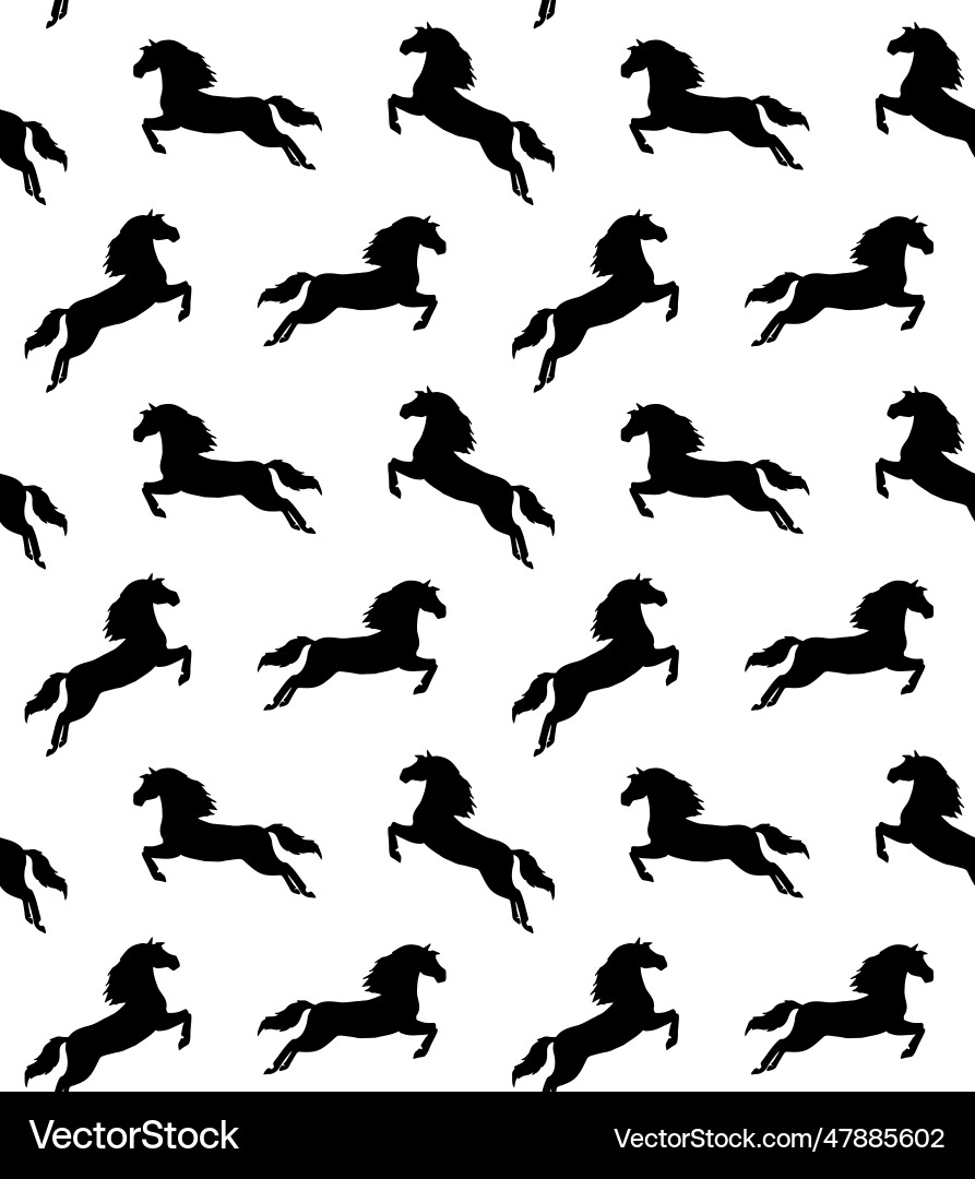 Seamless pattern of hand draw horse jumping Vector Image