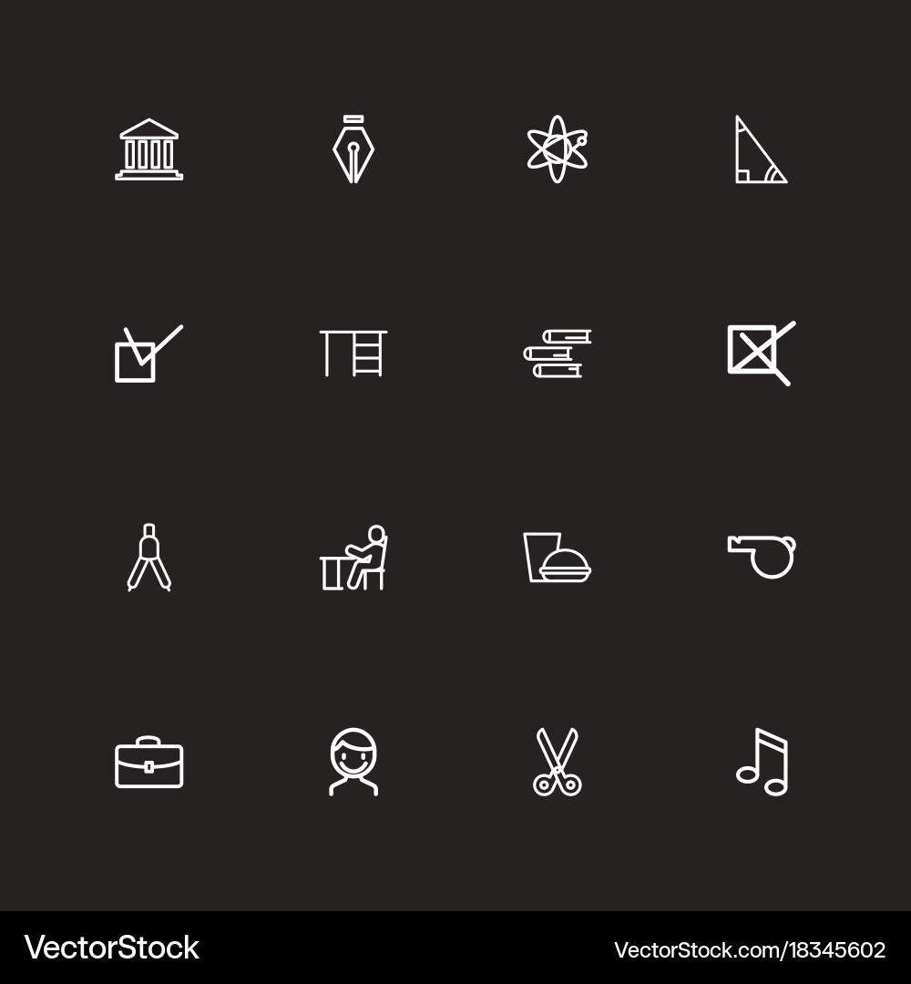 Set of 16 editable science outline icons includes Vector Image