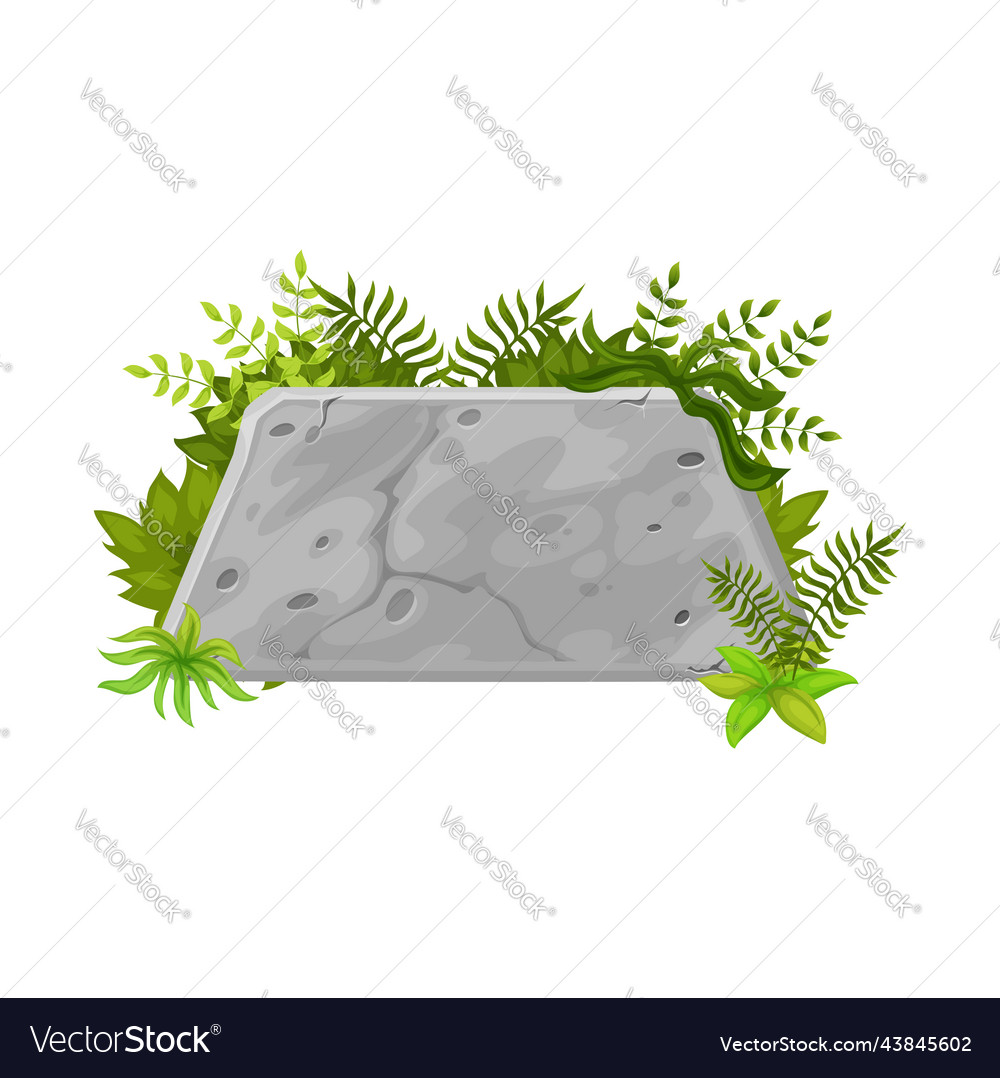 Stone Game Interface Ui Button Gui Element Vector Image