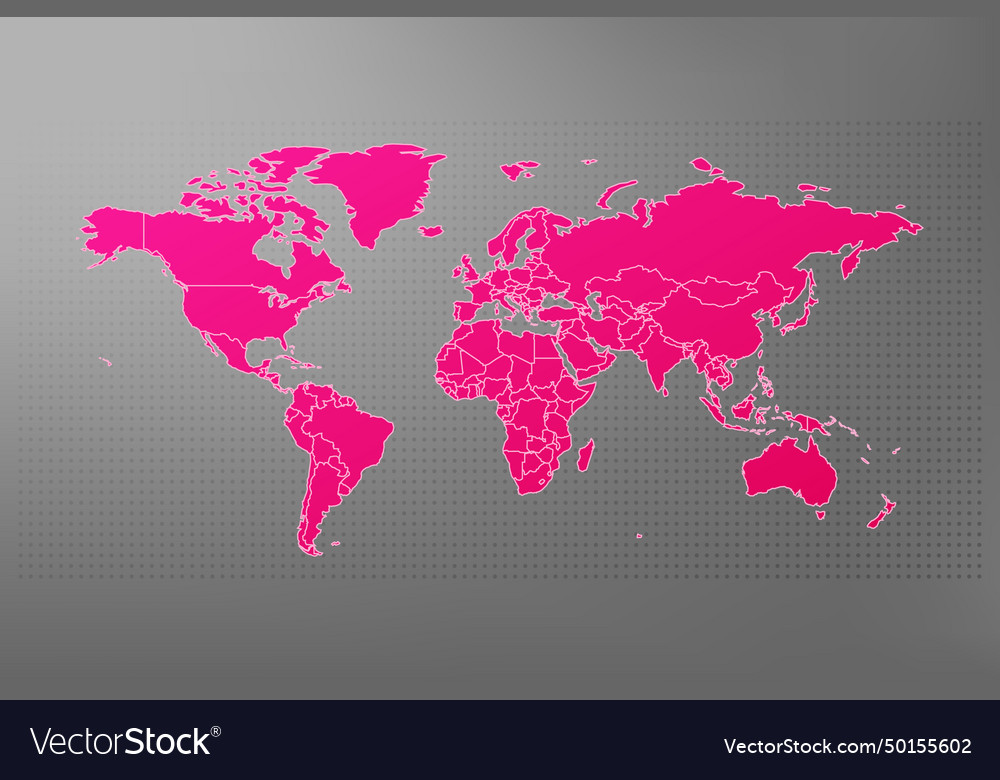 World map with country borders Royalty Free Vector Image