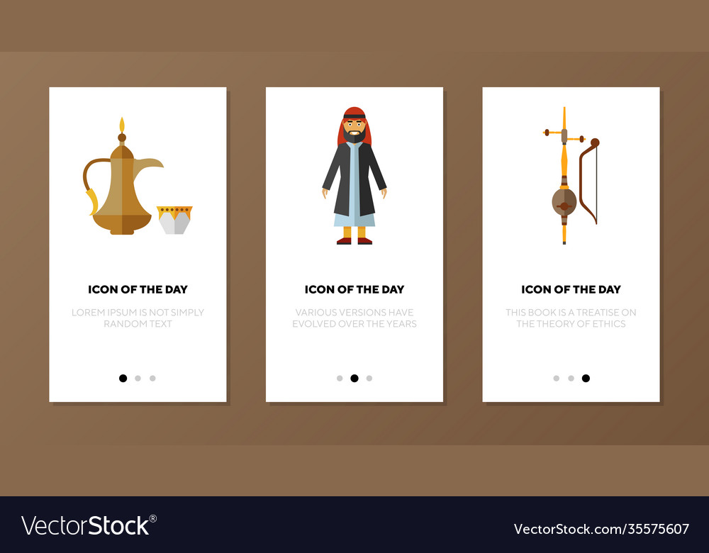 Arabic traditional objects icon set Royalty Free Vector