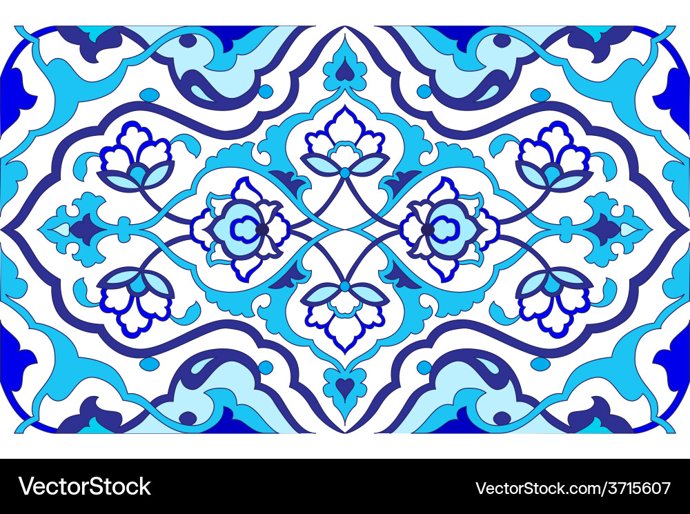Blue artistic ottoman pattern series fifty six Vector Image