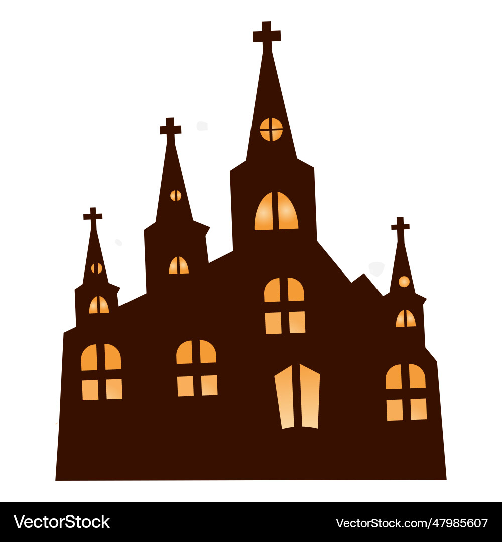 Church building cartoon 2 Royalty Free Vector Image