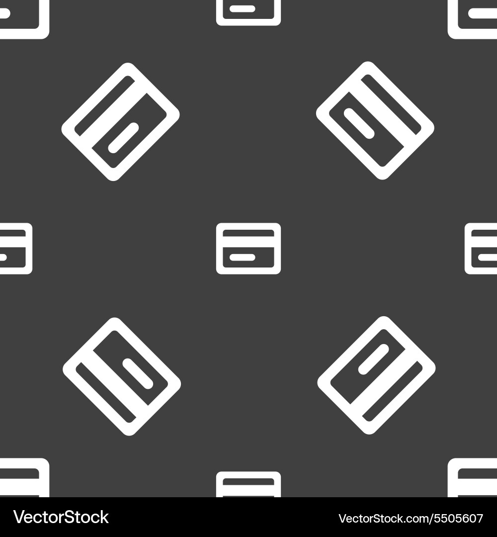 Credit card icon sign seamless pattern on a gray Vector Image