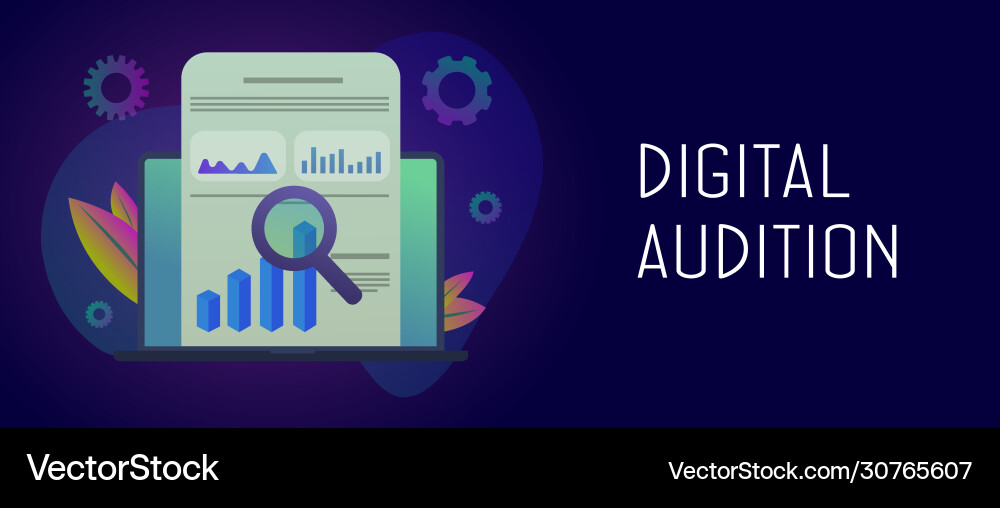 Digital audition with marketing research concept Vector Image