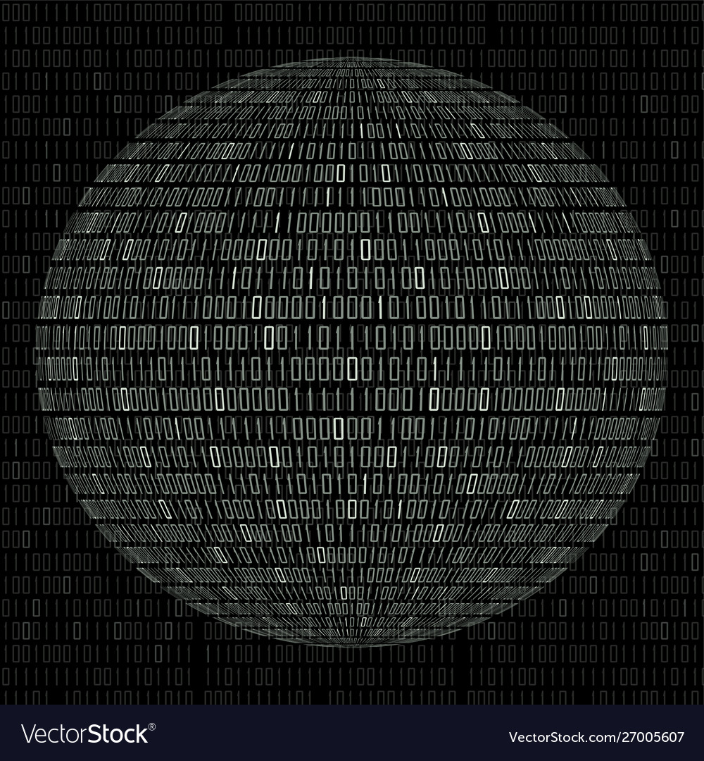 Globe with binary code Royalty Free Vector Image