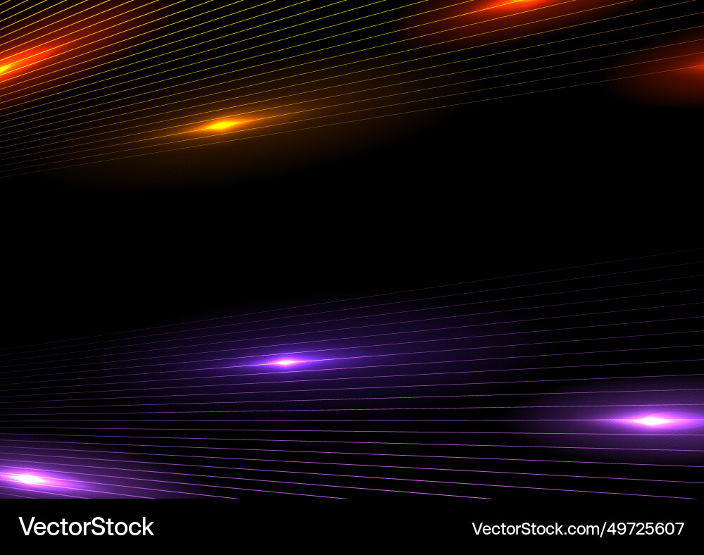 Glowing orange and violet minimal lines abstract Vector Image