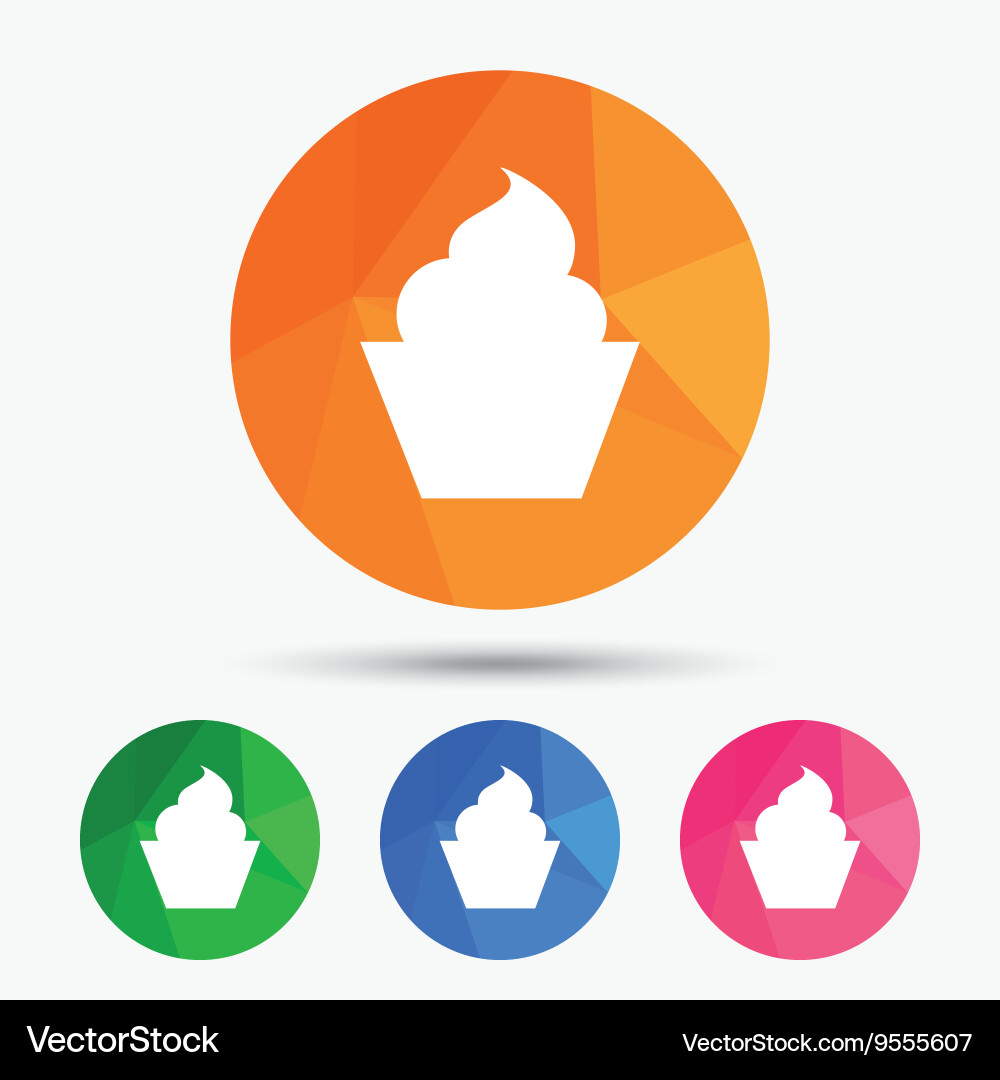 Muffin sign icon cupcake symbol Royalty Free Vector Image