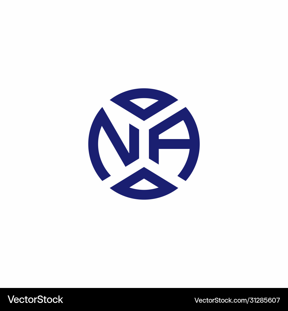 Na monogram logo with abstract shapes in modern Vector Image