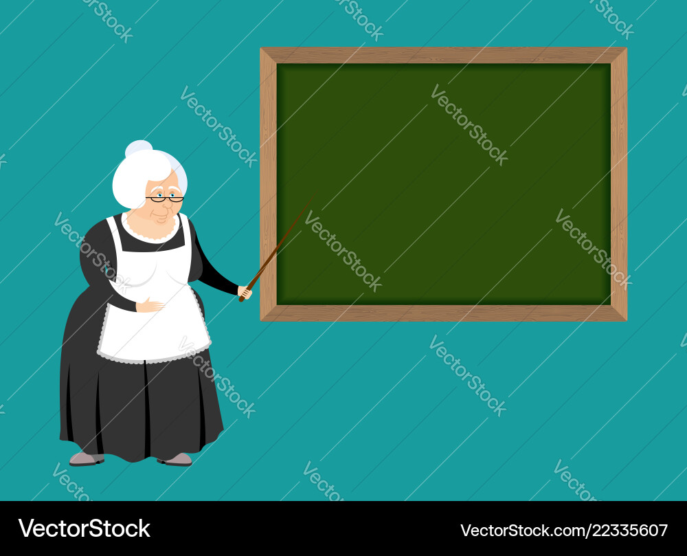 Old teacher and school board pedagogue Royalty Free Vector