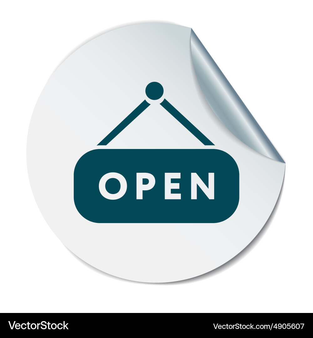 Open label sign symbol sign icon Royalty Free Vector Image