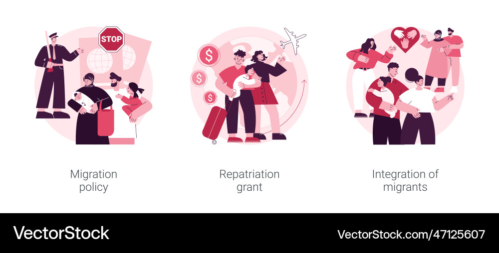 Peoples resettling abstract concept Royalty Free Vector