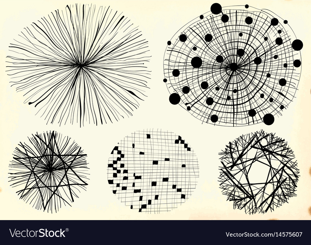 Retro elements - hand drawn pack Royalty Free Vector Image