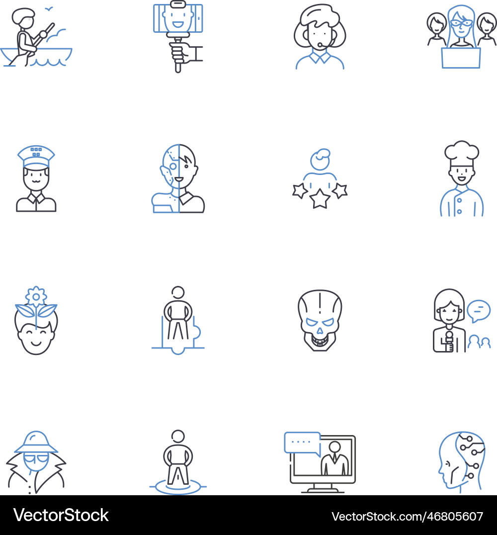 Surrogates line icons collection pregnancy Vector Image