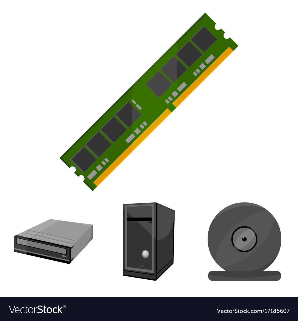 System unit memory card and other equipment Vector Image