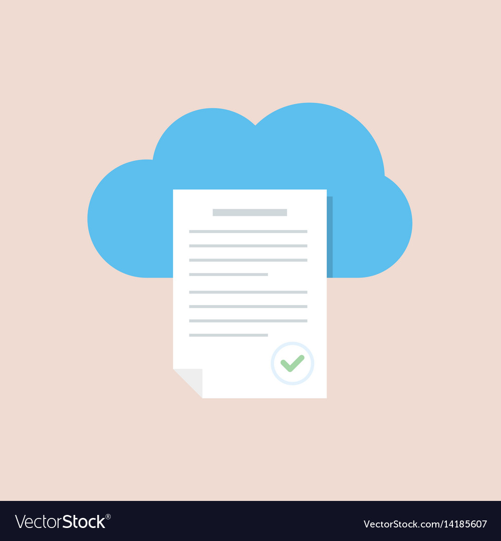 Text document in the cloud storage icon cloud Vector Image