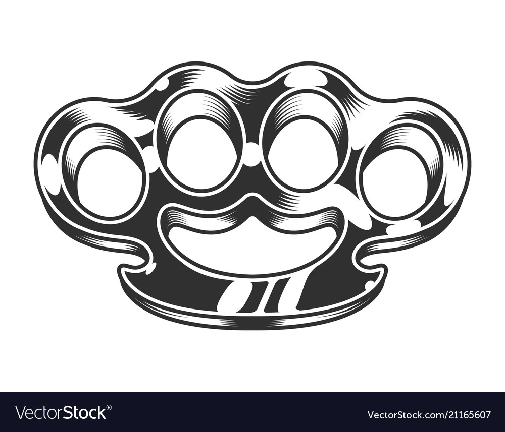 Vintage Gangster Metal Brass Knuckles Template Vector Image
