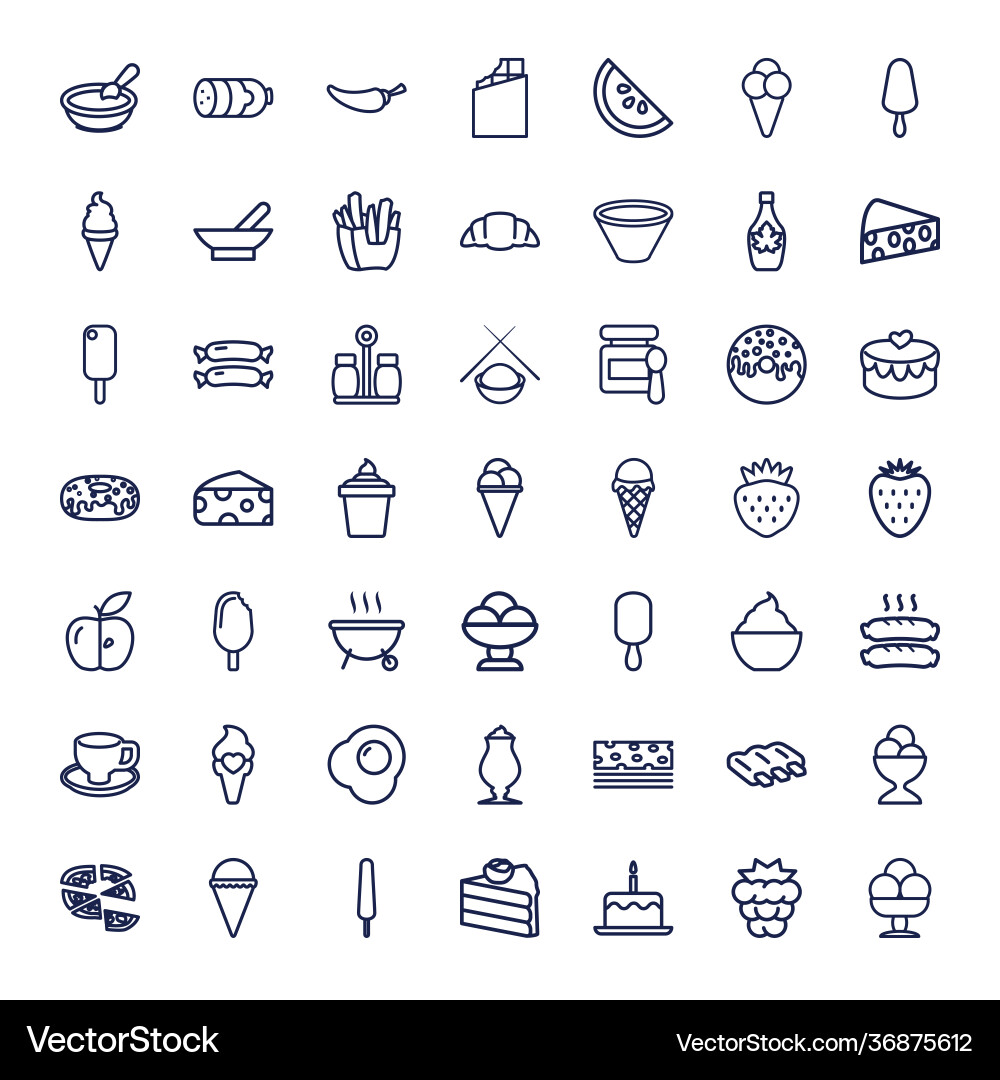 49 tasty icons Royalty Free Vector Image - VectorStock