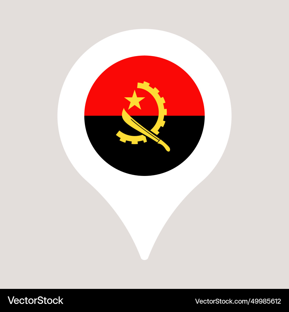 Angola pin location flag national isolated Vector Image