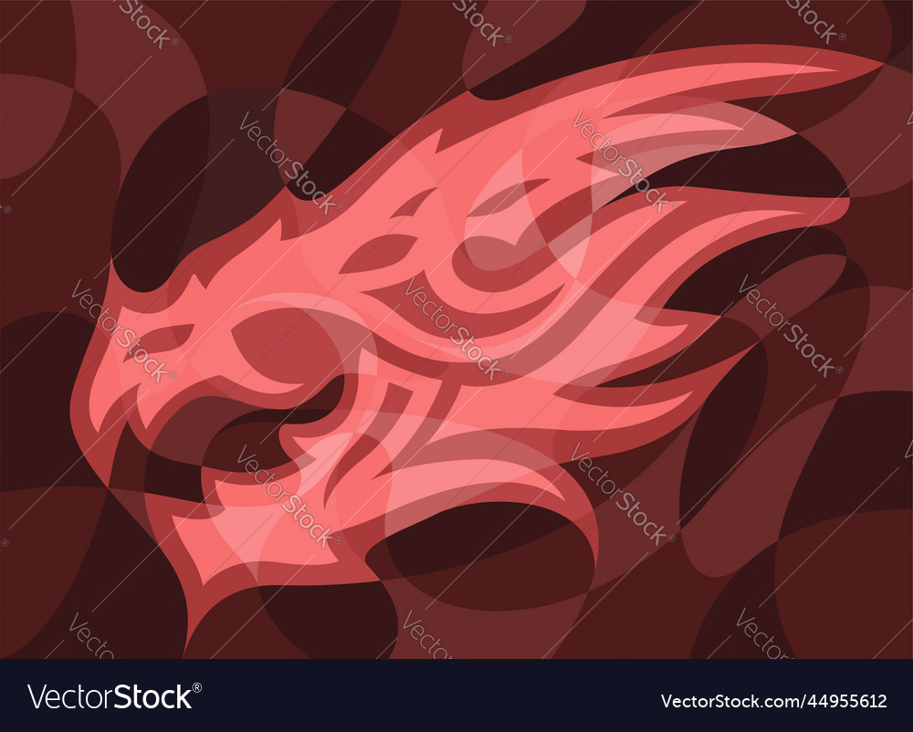 Art with red decorative dragon head Royalty Free Vector