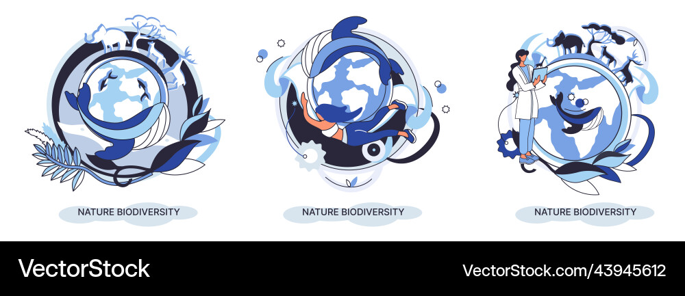 Biodiversity in nature as environment variety Vector Image