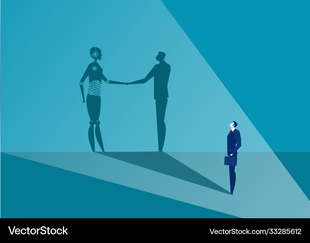 Business looking him shadow deal Royalty Free Vector Image