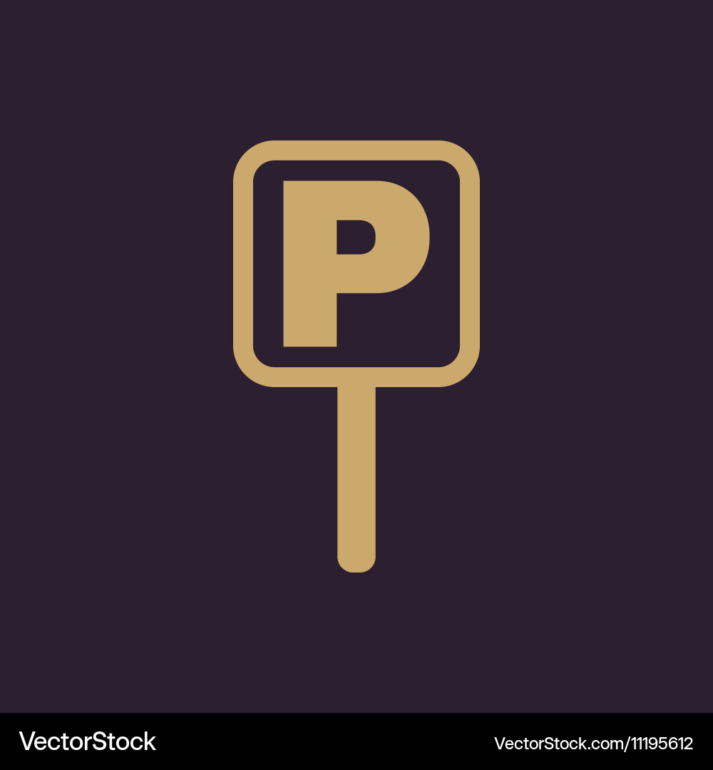Car parking icon parking symbol flat Royalty Free Vector