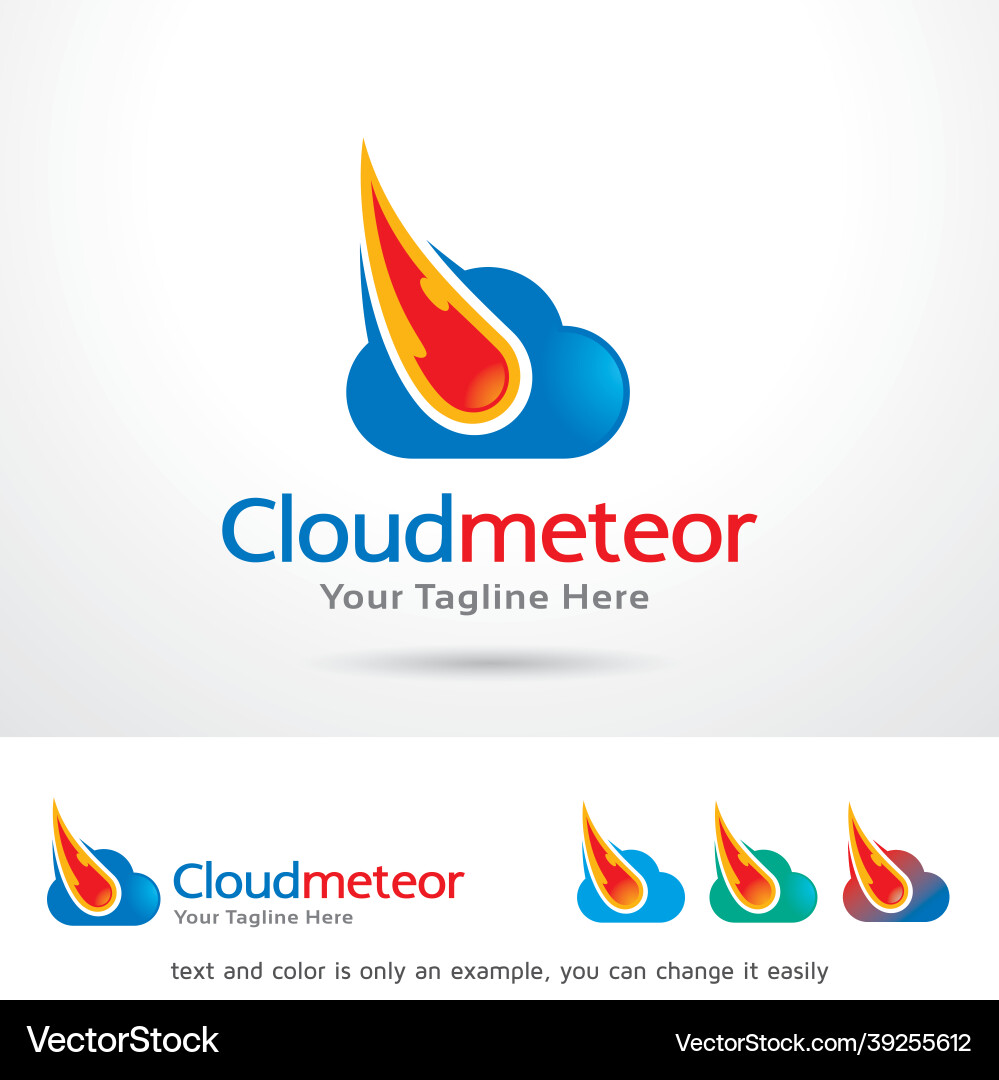 Cloud meteor logo template Royalty Free Vector Image