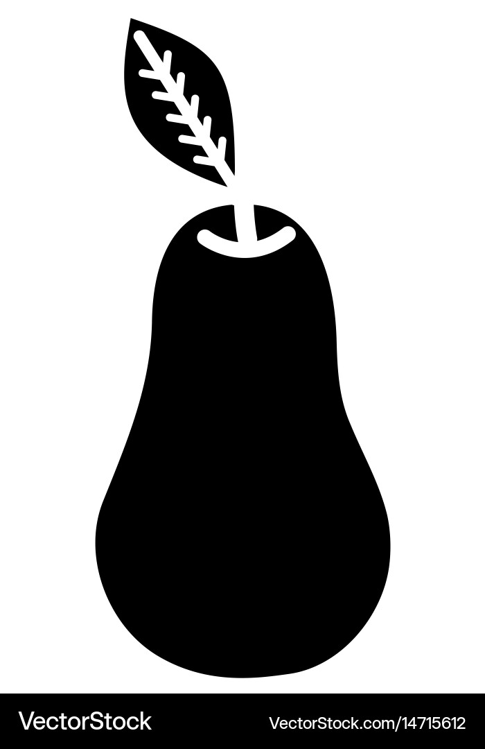 Contour delicious pear healthy fruit Royalty Free Vector