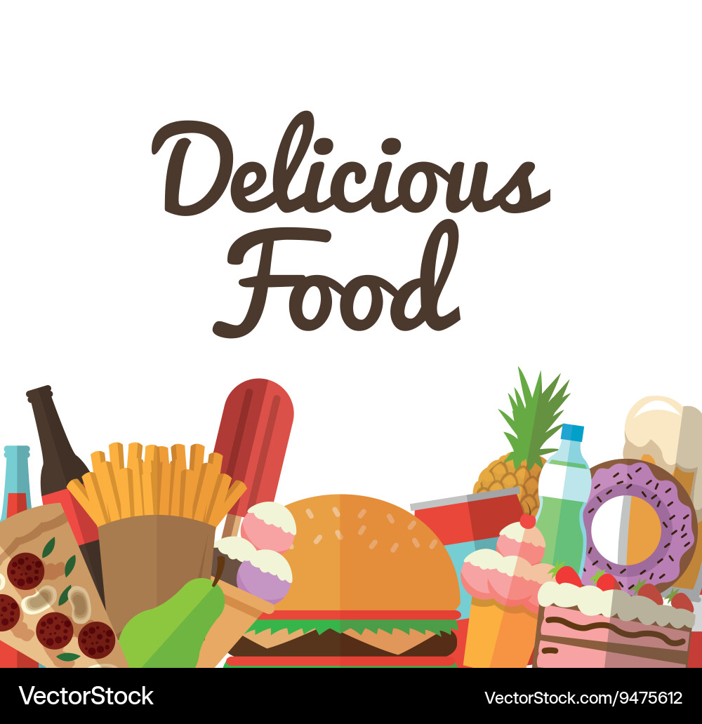 Delicius food icon set menu concept Royalty Free Vector