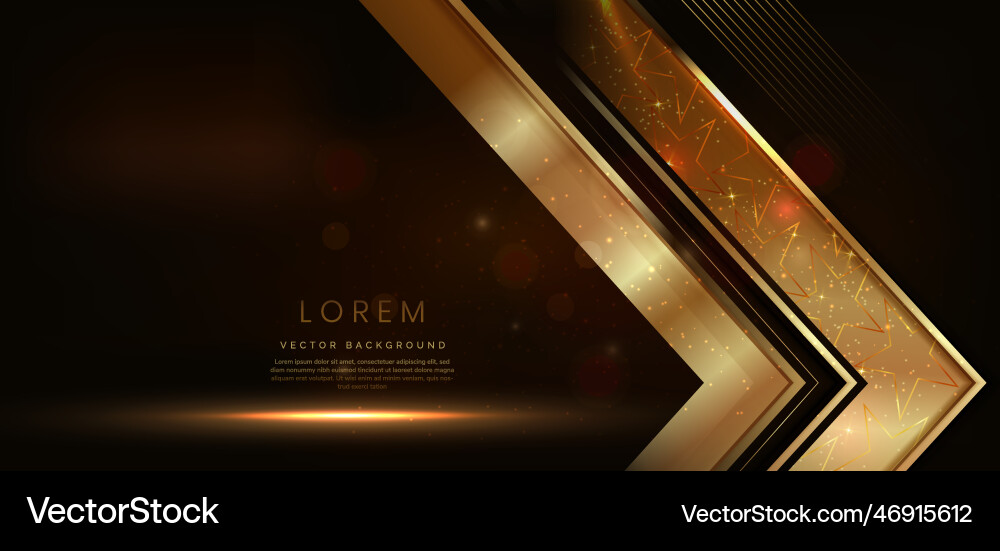 Elegant golden triangle glowing with lighting Vector Image