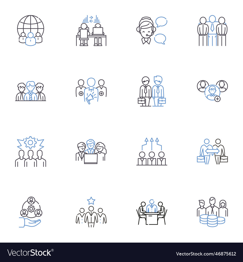 Employee retention line icons collection loyalty Vector Image Employee retention line icons collection loyalty Vector Image