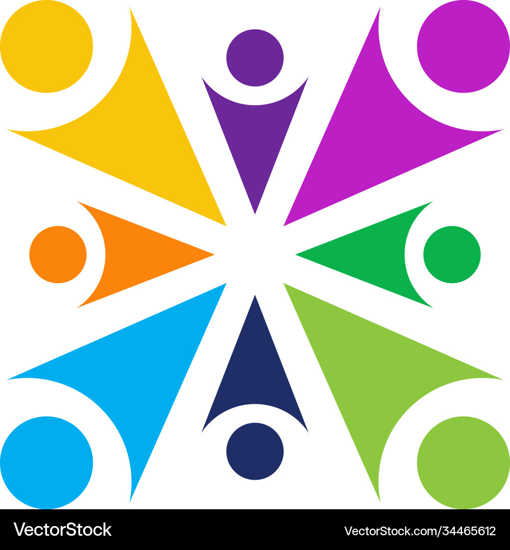 Family logo design template community Royalty Free Vector