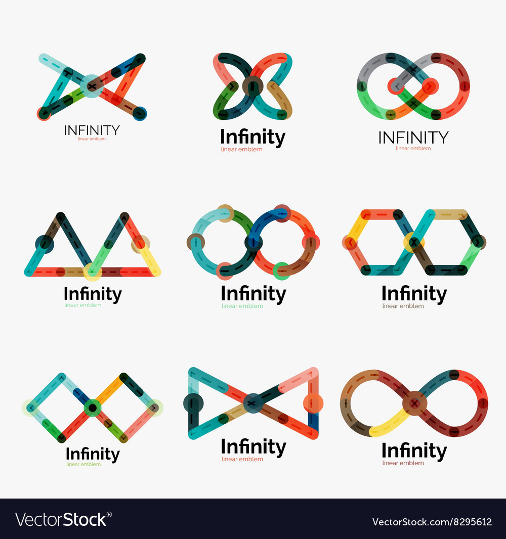 Geometric Infinity Icon Set - Colorful Loops Vector Image