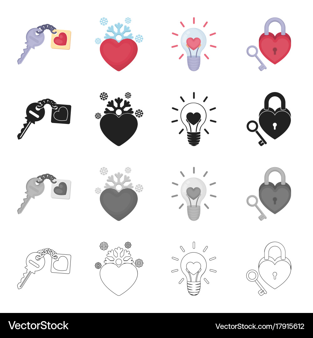 Logo love relationship and other web icon Vector Image