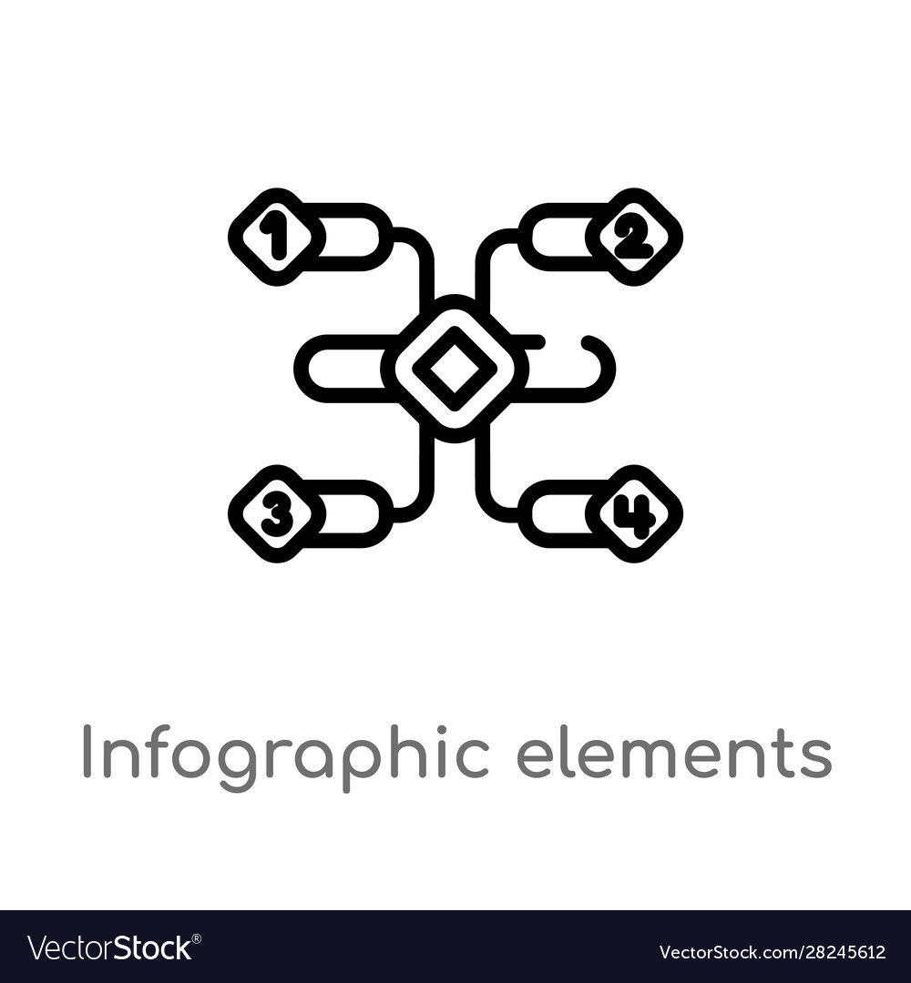 Outline infographic elements icon isolated black Vector Image