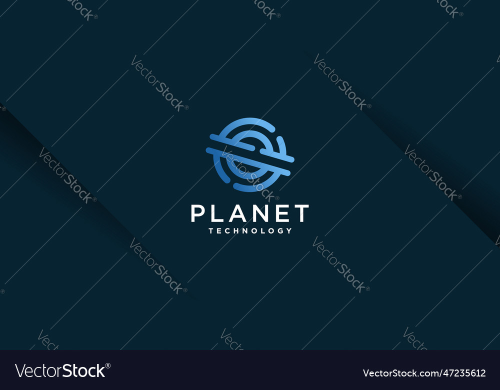 Planet logo template with creative elements Vector Image