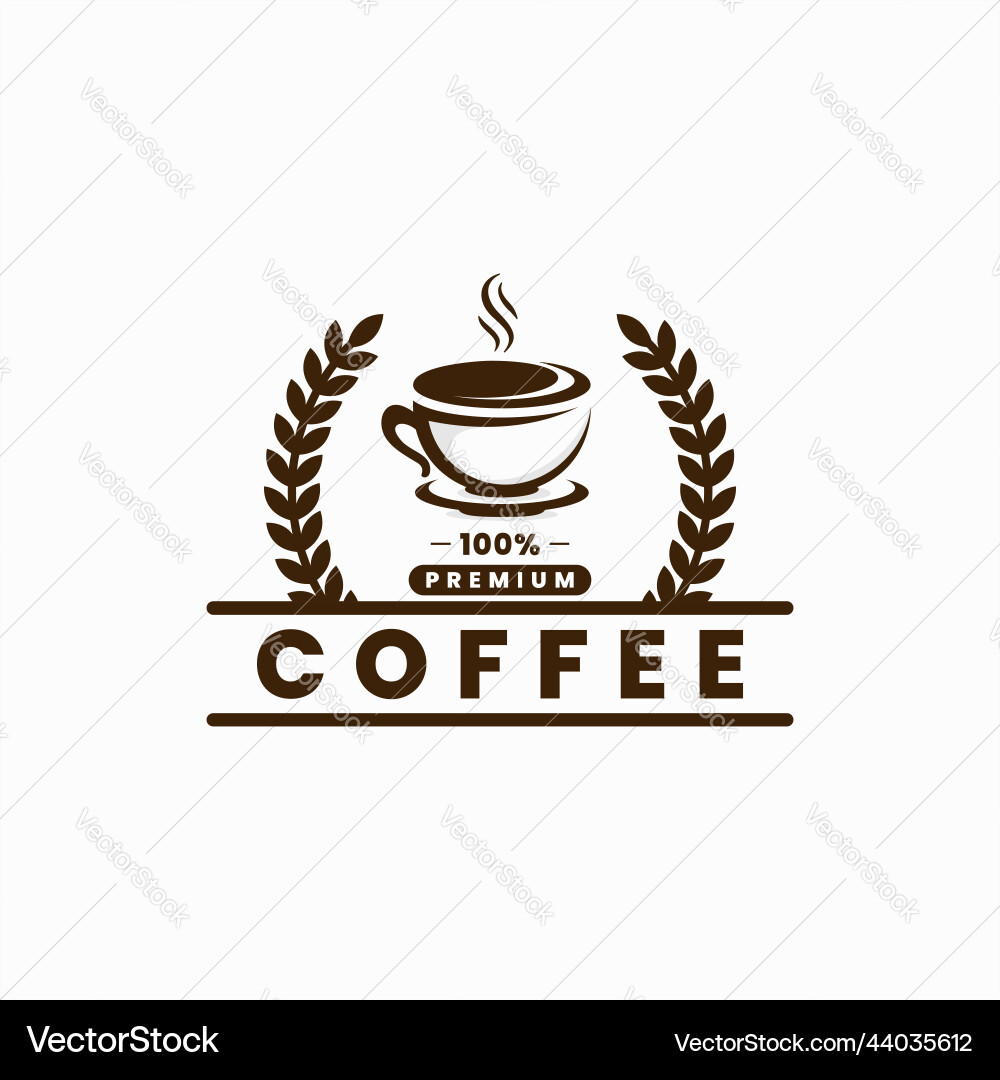 Premium coffee shop logo design Royalty Free Vector Image