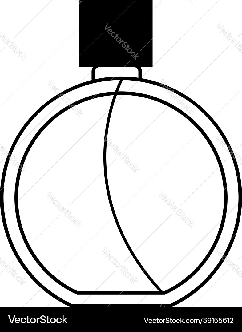Round perfume bottle icon on white background Vector Image