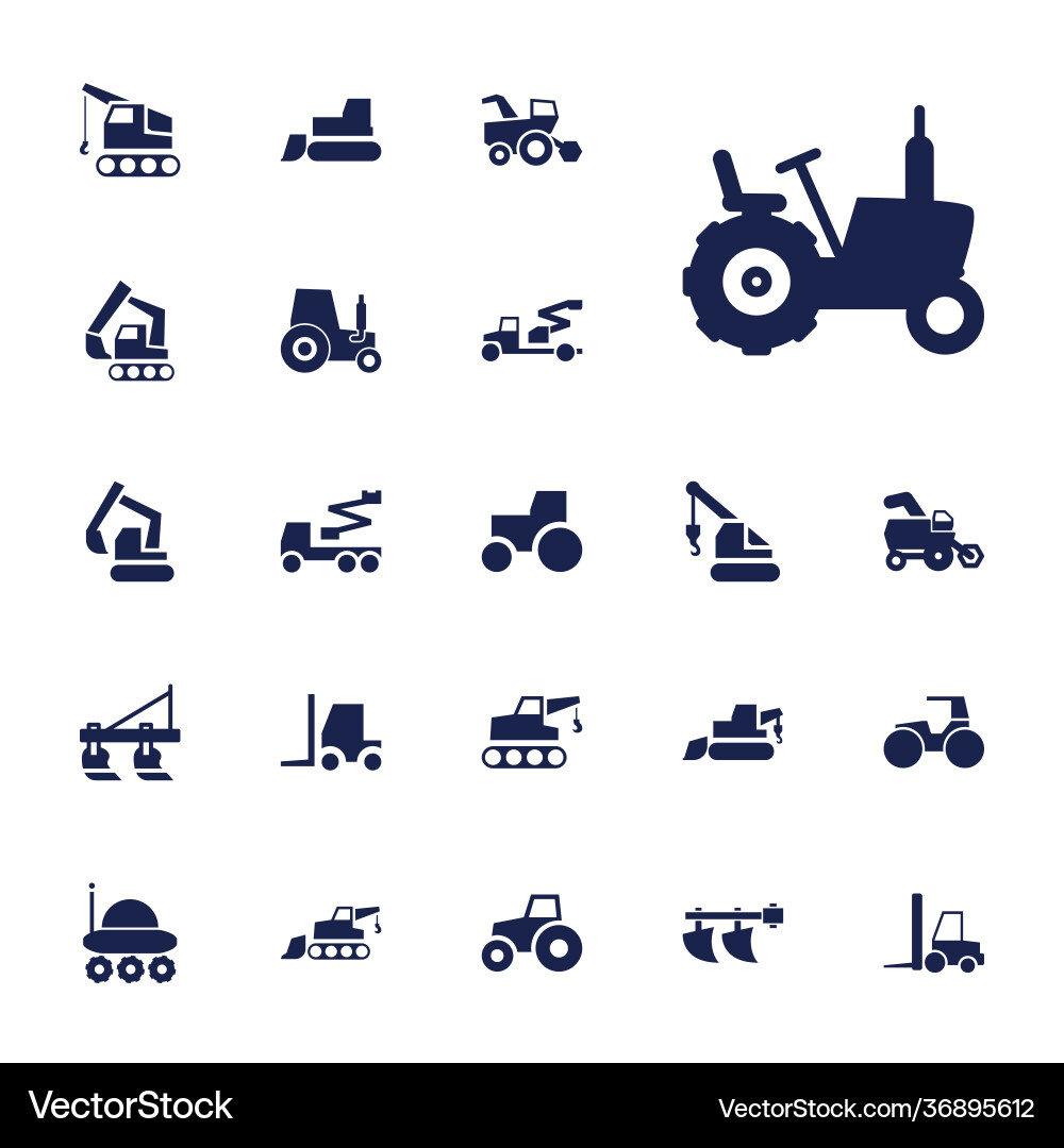 Tractor icons Royalty Free Vector Image - VectorStock