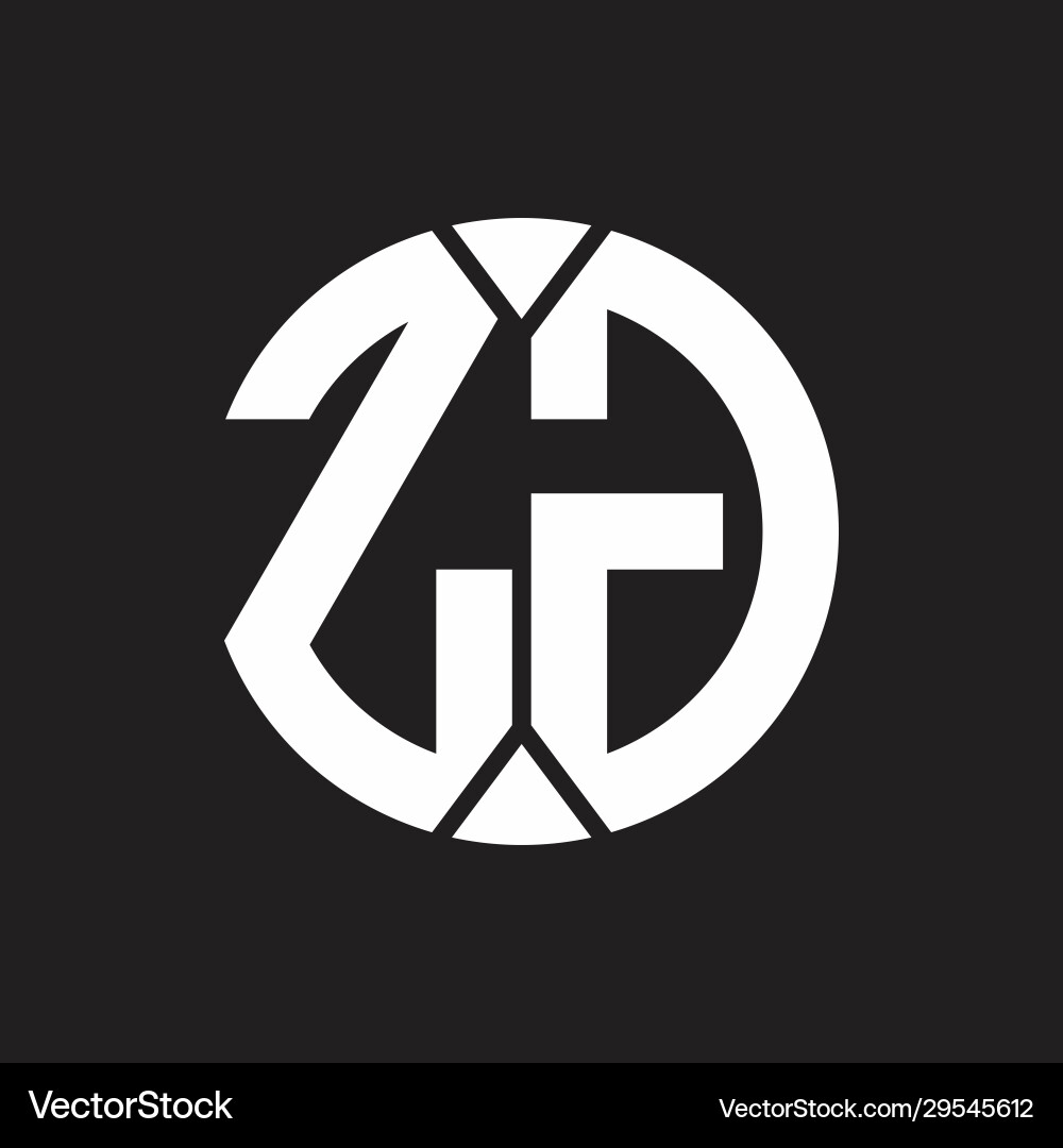 Zg logo monogram with piece circle ribbon style Vector Image