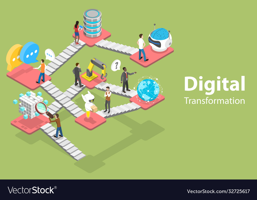 3d isometric flat conceptual Royalty Free Vector Image