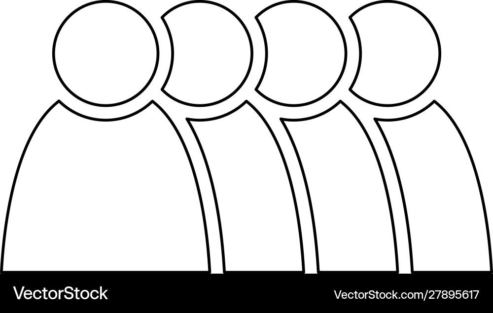 4 people icon group persons simplified human Vector Image