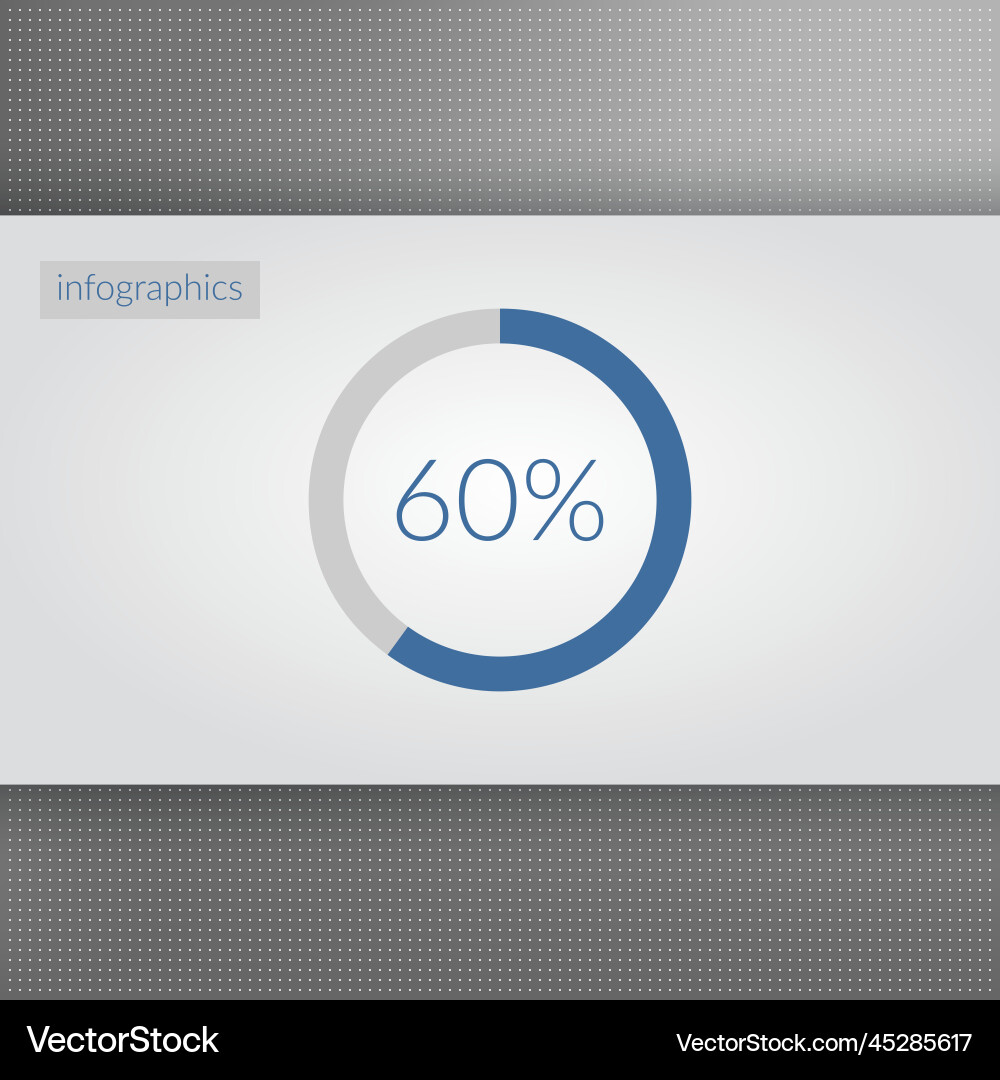60 percent pie chart symbol percentage Royalty Free Vector