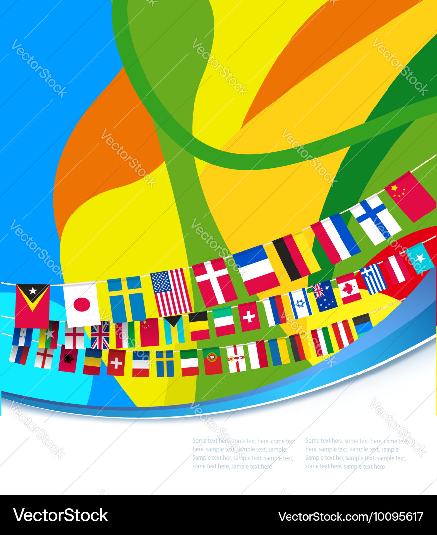 Abstract colorful pattern with flags of world Vector Image