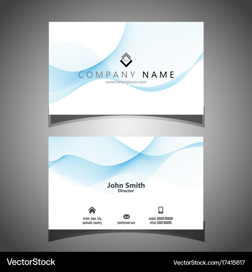 Business card with flowing lines design Royalty Free Vector