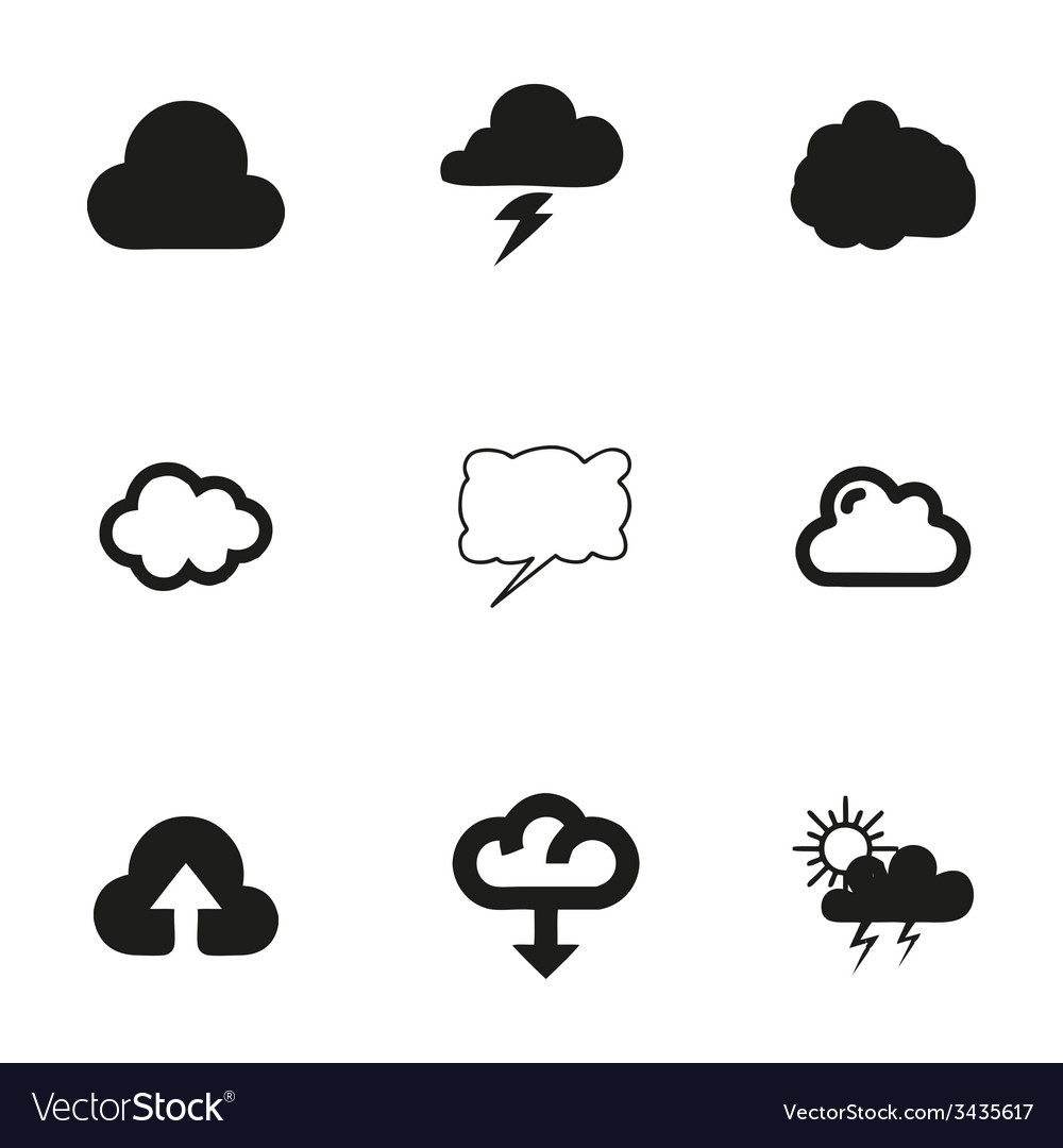 Cloud icon set Royalty Free Vector Image - VectorStock