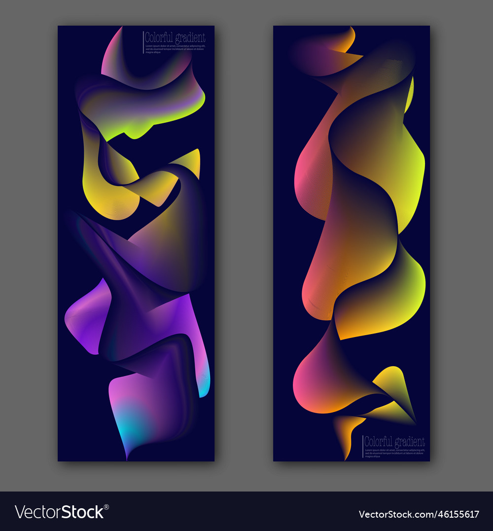 Colorful gradient waves a set of templates Vector Image