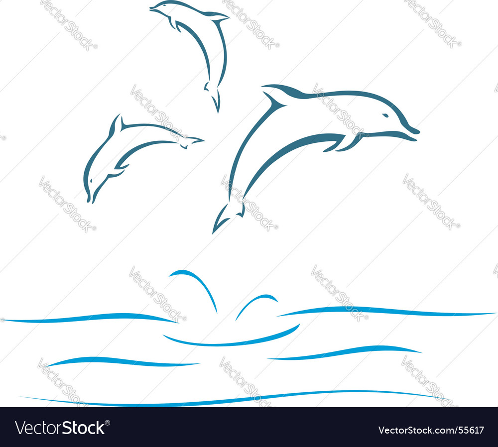 Dolphins Royalty Free Vector Image - VectorStock