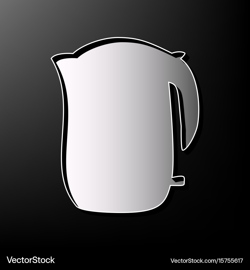 Electric kettle sign gray 3d printed icon Vector Image